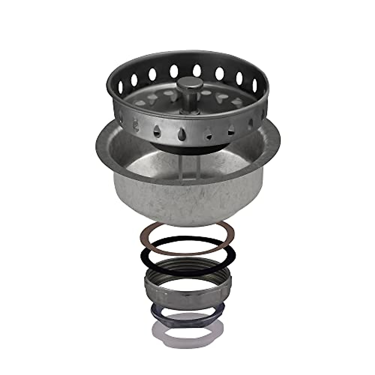 Design House 542985 4-inch Square Corner Hinge, S304 with Basket and Spring Clip, Satin Stainless Steel