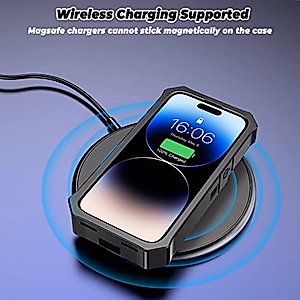 ZEROLEMON Battery Case for iPhone 14 Pro/ 13 Pro/ 14 6.1-Inch, 10000mAh Wireless Charging Supported, RuggedJuicer Portable Extended Battery Charger Cover with Rugged Case for iPhone 14 Pro/13 Pro/14