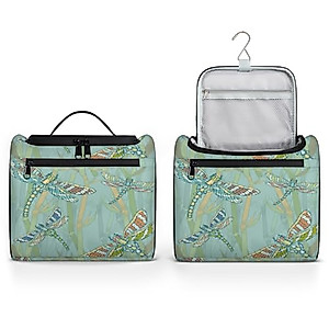 XMNYGJ Dragonfly Paint Hanging Toiletry Bag for Men Women Travel Cosmetic Makeup Organizer Bag Water Resistant Large Portable Wash Case for Accessories, Toiletries, Cosmetics