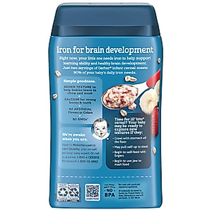 Gerber Lil' Bits Baby Cereal, Oatmeal Banana Strawberry, 8 Ounce (8 oz (Pack of 2))