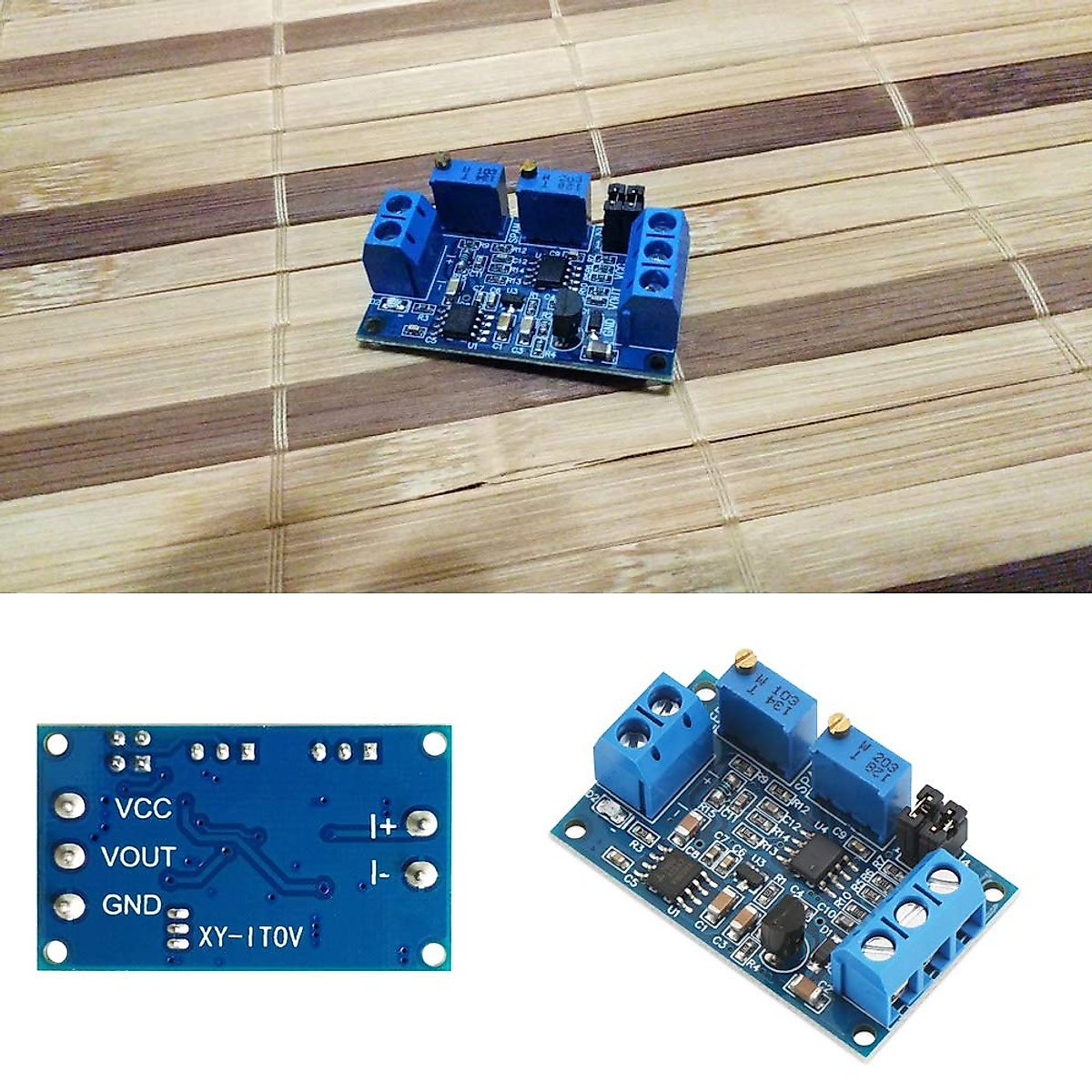 Ximimark 2Pcs Current to Voltage Converter Module 0/4-20mA to 0-3.3V 0-5V 0-10V Voltage Transmitter Signal Conversion Conditioning Board
