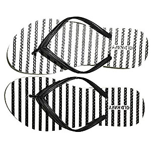 Old Navy Women Beach Summer Casual Flip Flop Sandals, O.n Black Stripe, 6