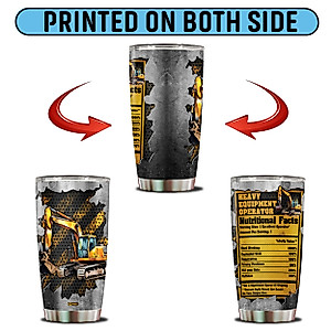 WONWIX Heavy Equipment Operator Gifts for Men Women Christmas Birthday Fathers Mothers Day Valentine 20oz Insulated Stainless Steel Coffee Cup Travel Mug Tumbler Gift for Husband