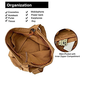 BASICPOWER Canvas Messenger Bag, Hobo Crossbody Shoulder Large Tote Bags Lightweight for Women and Men, Army Green