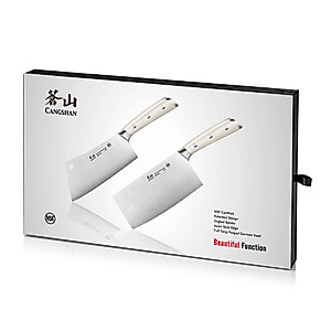 Cangshan S/S1 Series German Steel Forged Chinese Cleaver Set (White)