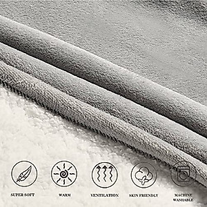 Wearable Blanket Hoodie, Oversized Blanket Sweatshirt for Men Women, Warm Thick Cozy Flannel Blanket with Zipper Large Pockets Grey