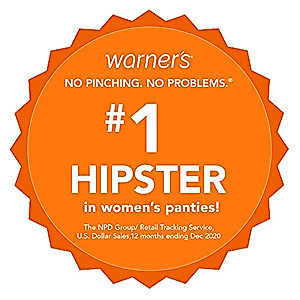 Warner's womens Dig-free Comfort Waist With Microfiber 5609j No Pinching No Problems Lace Hipster Panty, White and Mink Swirl, Large US