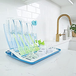 Dr. Brown's Clean Steam Baby Bottle and Pacifier Sterilizer and Dryer with Folding Baby Bottle Drying Rack