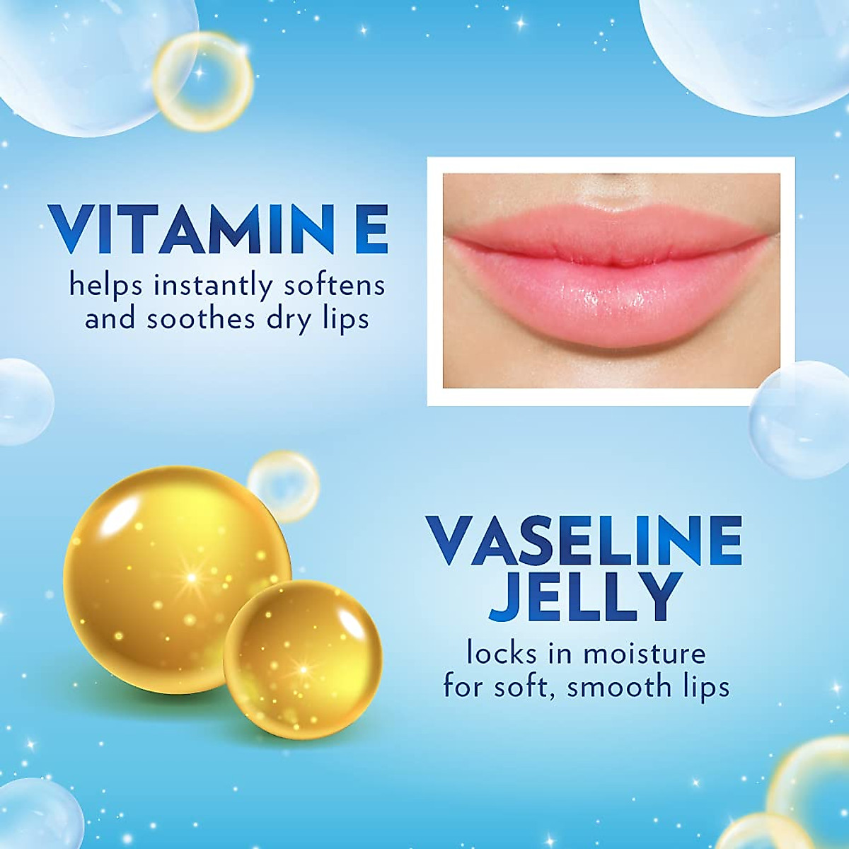 Vaseline Lip Therapy Stick | Original Petroleum Jelly Vaseline Lip Balm for Soft Lips | 4.8g each (4 Pack)