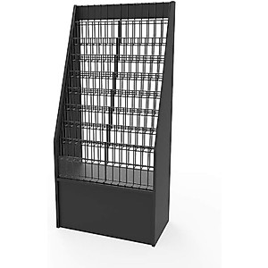 FixtureDisplays® Literature Rack Brochure Holder Leaflet Coupon Stand Greeting Card Rack 9 tier 45 facing Travel Information Kiosk Easy Assembly Video in Description 1453 Black-NF
