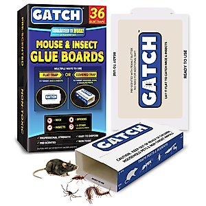 Mouse & Insect Glue Boards (12 Pack), Sticky Mouse Traps Indoor for Home, Pre-Baited Glue Traps for Mice Rodent Rat Bugs Cockroach, Adhesive Roach Traps Indoor, House Pet Safe Pest Control