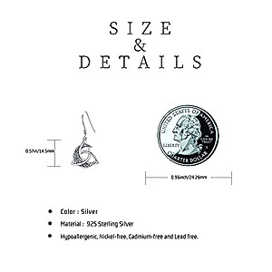 CHENGHONG Celtic Knot Earrings 925 Sterling Silver Crescent Moon Drop Dangle Earrings Irish Earrings Celtic Moon Jewelry Christmas Gifts for Women
