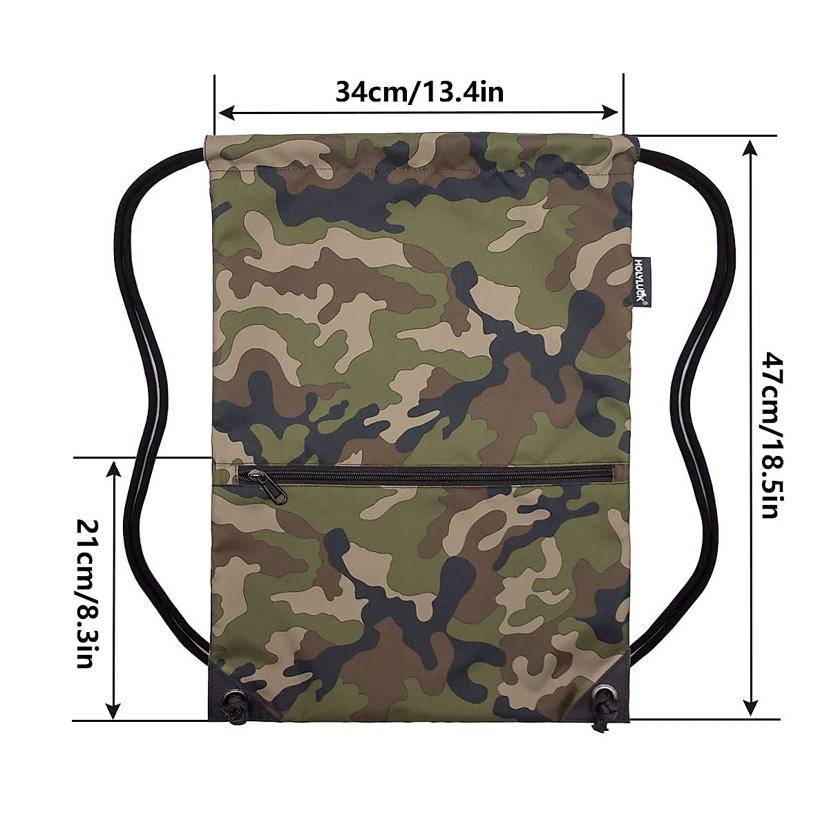 HOLYLUCK Drawstring Backpack Bag Sport Gym Sackpack (jungle camo)