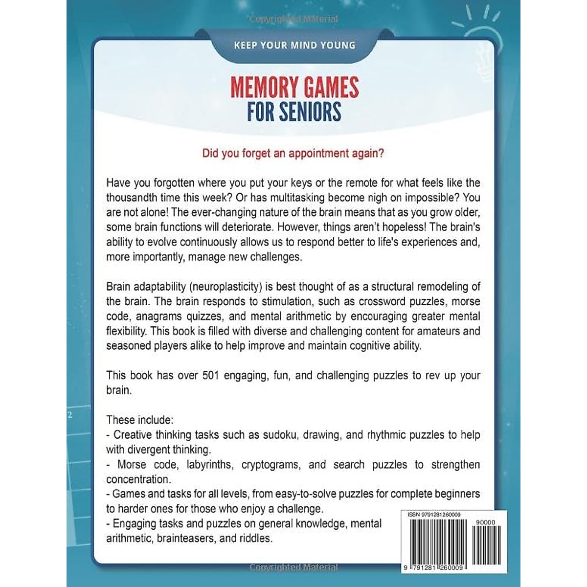Memory Games for Seniors: A Large Print XXL Puzzle Activity Book with 501 Exciting and Funny Brain Exercises to Increase Cognitive Abilities [The Smart Senior Adult's Gift]