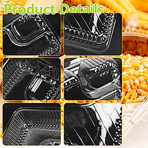 100 Pcs Nacho Trays 22oz, 6"x8" Nacho Tray Disposable Clear Nacho Trays 2 Compartments for Snack Taco Chip
