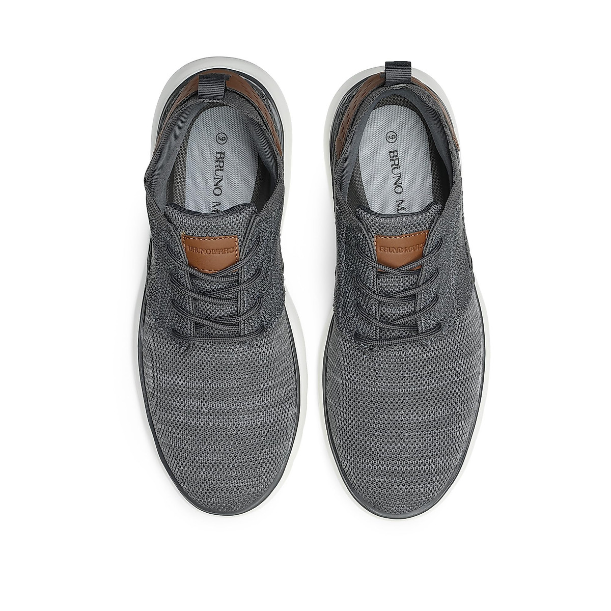 Bruno Marc Mens Mesh Fabric Fashion Sneakers Casual Oxfords Lightweight Breathable Versatile Walking Shoes, Dark/Grey - 9 (Zero-01)