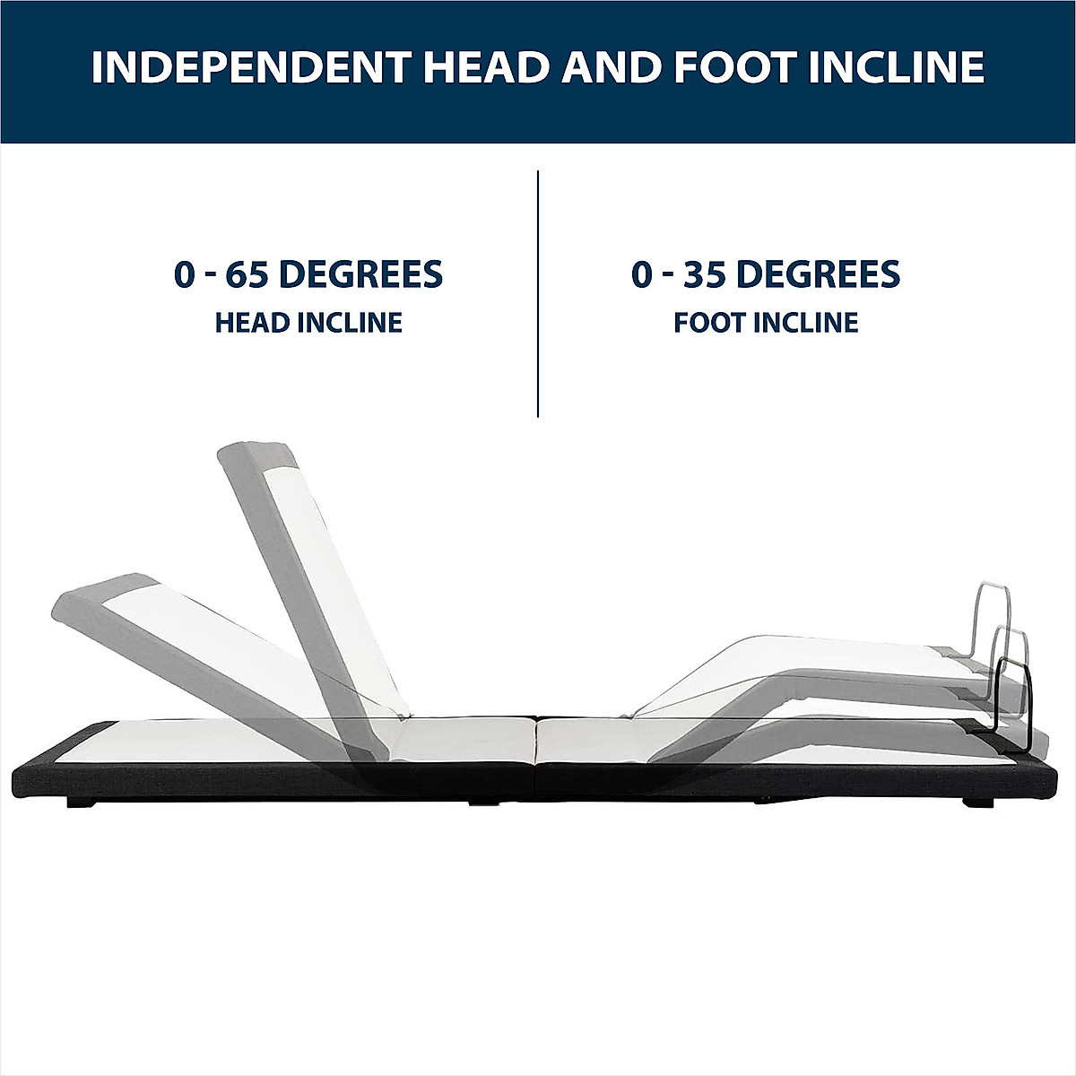 Blissful Nights z4 Adjustable Bed Frame for Storage Beds with Massage Anti-Snore, Zero G, USB Charging Station, Wireless Remote Head and Foot Incline and No Tools Required Assembly … (Queen)