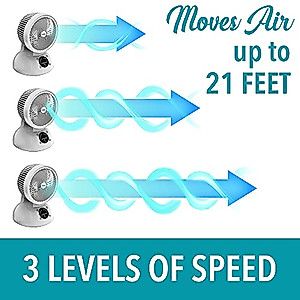 Brentwood 3-Speed Quiet Oscillating Air Circulator Desktop Fan White (6-Inch with Remote)
