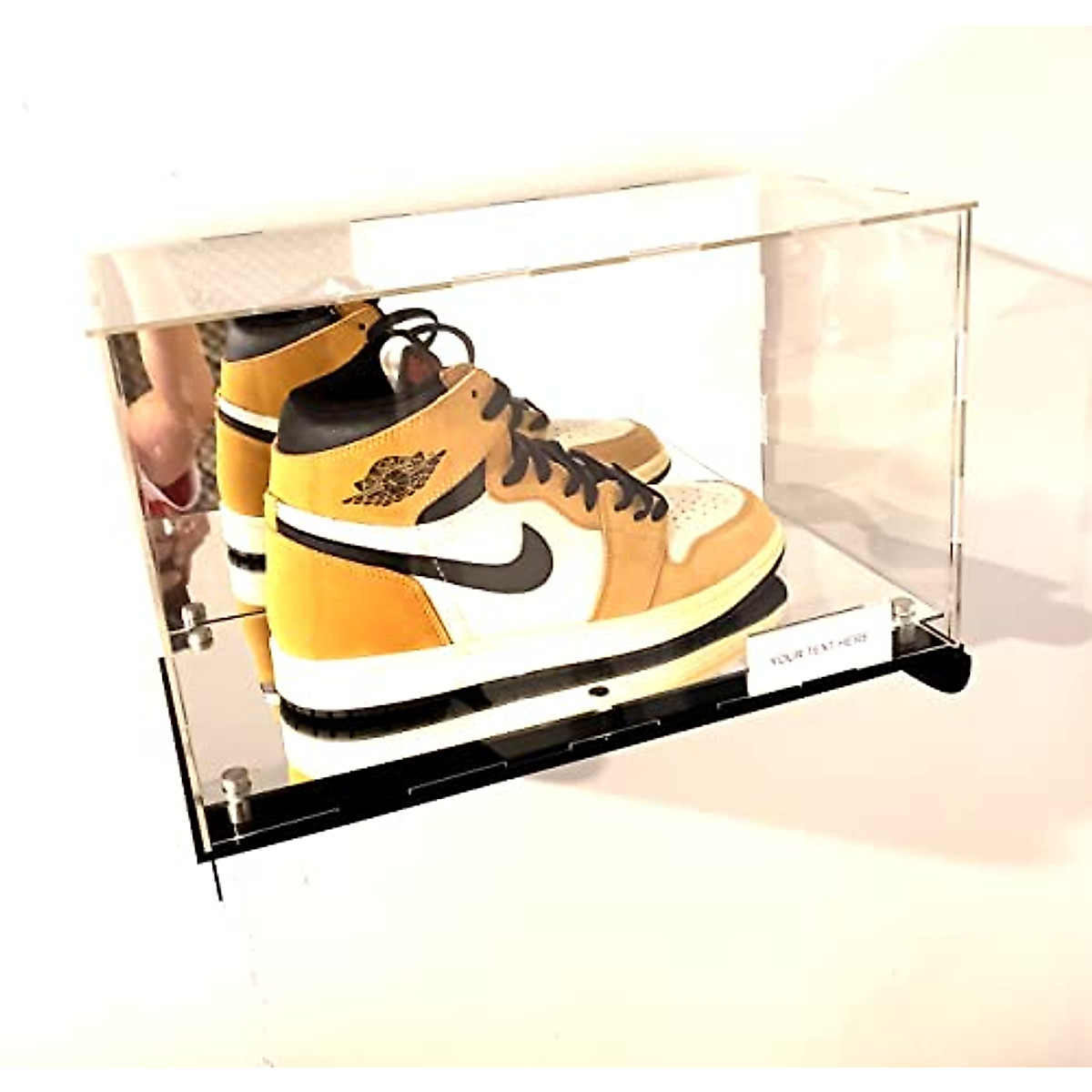 Full Size Football, Shoe, Sneaker Shelf Wall Mount Acrylic Display Case Memorabilia Box UV Protection Floating Box