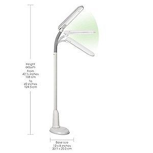 Ott-Lite L24554 Task Plus High-Definition 24-Watt Floor Lamp, Dove Grey