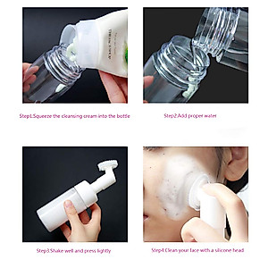 GBSTORE 1 pc 150ml Empty Facial Cleanser Foaming Bottle Mousse Foam Gel Head Wash Brush Foam Bottle Pressure Type Cleansing Milk Beater,Mini Foaming Soap Pump Dispenser