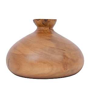 Creative Co-Op Decorative Paulownia Wood Vase, Walnut Finish