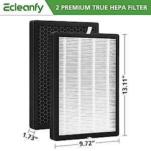 2-Pack True HEPA GL-FS32 Filter Compatible with MOOKA/KOIOS GL-FS32 & Azeus GL-FS32 Air Purifier, 3-in-1 True HEPA for Mooka GL-FS32 true hepa Replacement Filter