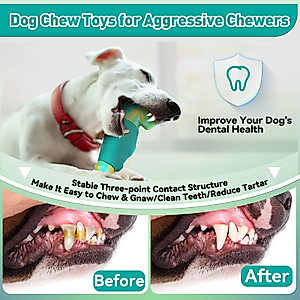 BIKIISEN Dog Toys for Aggressive Chewers, Interactive Dog Chew Toys for Large Dogs, Indestructible Squeaky Dog Toys to Keep Them Busy, Tough Dog Toys for Medium/Large Breed Dogs (Green)