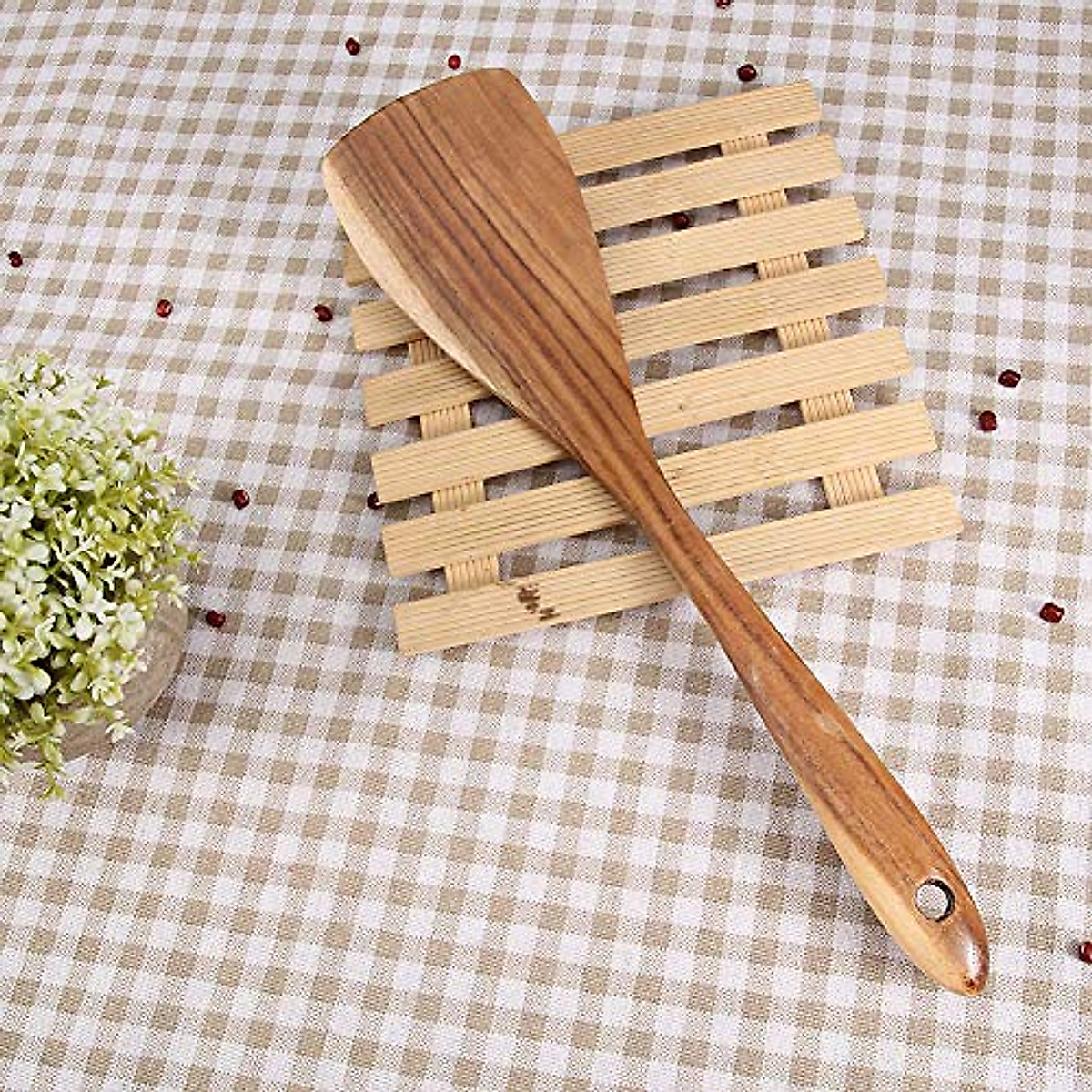 Spatula, Wooden Spatula Turner Fried Shovel Cooking Kitchen Utensils Shovel (31.5 * 7.5cm)