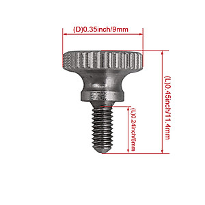 CNBTR M2.5x6mm Flat Knurled Head Fully Threaded Thumb Screws Bolt Fastener Pack of 4