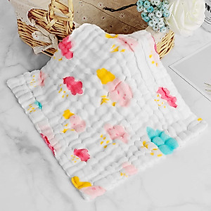 PPOGOO Baby Muslin Washcloths Natural Purified Cotton Baby Wipes Soft Newborn Baby Face Towel