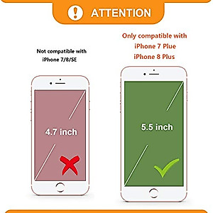 Bocasal Crossbody Wallet Case for iPhone 7 Plus/8 Plus with Card Holder,Zipper Card Slot Protector Shockproof Purse Cover with Removable Cross Body Strap 5.5 Inch(Black)