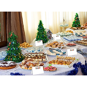 25 Pack Christmas Tent Place Cards, Place Cards for Table Setting, Folded Eggshell Paper Name Tent Cards for Christmas Holiday Dinner Decorations - CM02