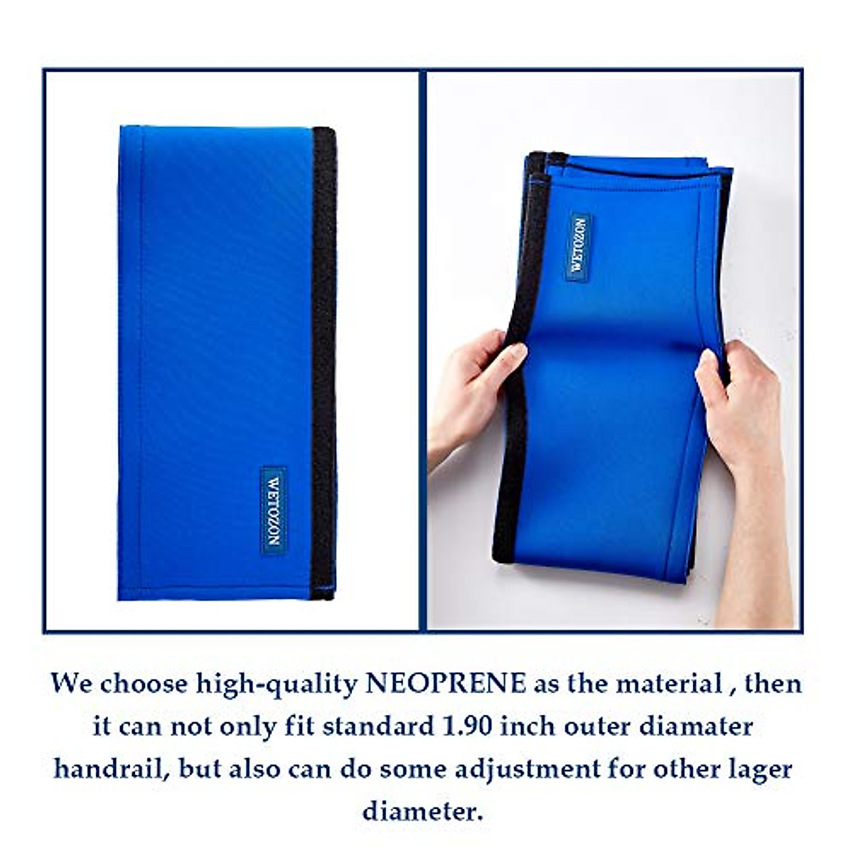 WETOZON Pool Handrail Cover | 8Feet by 1.9 inch Diameter, Royal Blue | Swimming Pool Hand Rail Cover Blue Grip for Pool Handrails Pool Rail Covers Pool Railing Cover