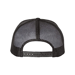 Personalize Text Five-Panel Classic Trucker Cap - 6006 - / Custom Text Hats/Embroidery Text Hats/Flat Bill Hat (MulticamBlack/Black)