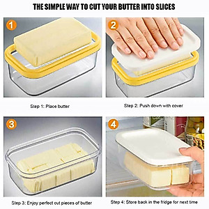 Butter Storage Box, Butter Box Cheese Container Keeper Butter Dish with Lid and Cutting Net Butter Storage Holder for Kitchen Restaurant Baking Food Storage Preservation Box, 6.7 x 3.9 x 2.8 in