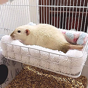 WOLEDOE Rat Cage Platform, All-Metal Basket Chew-Proof Design, Chinchilla Toys and Cage Accessories Ledge Ramp fit Ferret, Guinea Pig, Sugar Glider