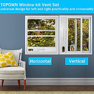 TOPOWN Portable Ac Window Kit, 5"/5.9" Hose Universal Window Slide Kit Plate for Ac Window Vent Kit Vertical/Horizontal -Max Adjustable Length 122cm/48- with 5.9"/15cm and 5"/13cm Adaptor