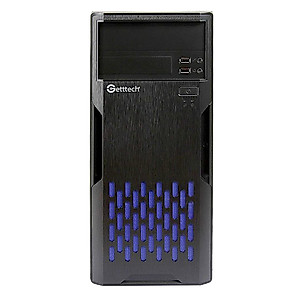 GETTTECH Mid Tower Computer ATX Case with 500W Power Supply Unit, 2 USB Ports, Complete Desktop PC Project Build Economic Kit, 7 Expansion Slots, mATX FCC/ROHS/CE/NOM Certified Black GG-1801