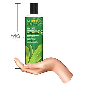 Desert Essence Tea Tree Replenishing Conditioner - 12.7 Fl Ounce - Peppermint & Yucca - Eucalyptus Oil - Vitamin E - Keratin - Murumuru Butter For Dull, Damaged Hair - Reduces Hair Breakage & Flaking
