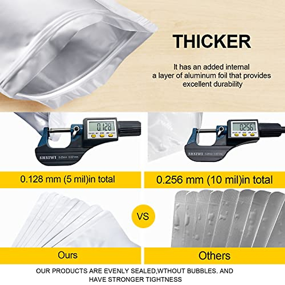 35 Pack 1 Gallon Mylar Bags For Food Storage with Oxygen Absorbers 400cc, Extra Thick 10 Mil - 10" x 14" , Stand-Up Zipper Pouches Resealable, Suitable for Long-term Storage of Food, Light-proof, Moisture-Proof, Odor-Proof, and Heat-Sealable Fresh Saver P