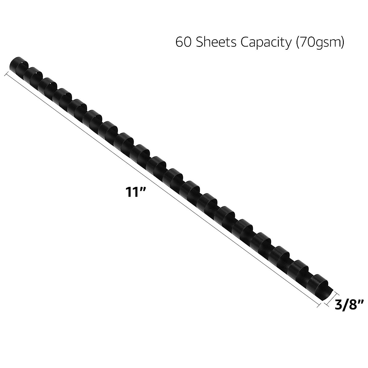 Amazon Basics Plastic Binding Comb, 100 Pcs/Box,19-Holes, 3/8 in (10 mm), 60 Sheets