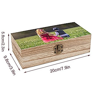 Custom Wooden Storage Box with Lid and Lock, Personalized Design Your Keepsake Box with Picture Text, Add Photo Logo Decorative Wooden Box for Home Decor Storage