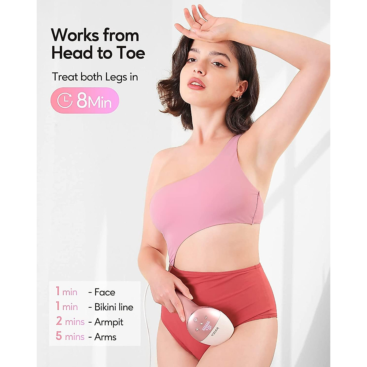 INNZA IPL Hair Removal Device for Women and Men at Home,Permanent Hair Remover Machine,10 Energy Levels,24J High Energy Hair Removal Handset for Face Bikini Line Armpit Leg Back,Corded