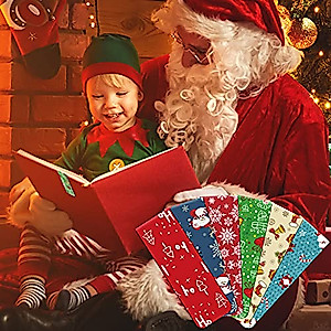 48 Pieces Christmas Magnetic Bookmarks Bulk Santa Reindeer Bookmarks Magnet Page Markers Xmas Magnetic Page Clips Bookmark for Students Teachers Book Lovers School Home Office Supplies, 6 Styles