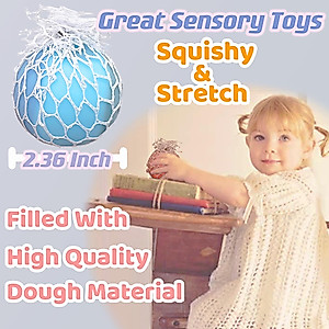 Stress Balls for Kids Fidget Toys Adults Mesh Grape Stress Ball (4Pack) Squishy Toys Fidget Squish Dough Ball Autism Sensory Toys for Autistic Children Stress Relief Toy Party Favors for 8-12