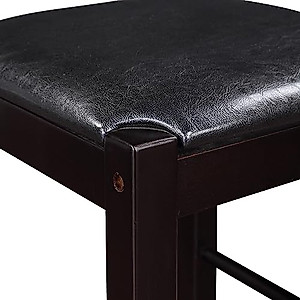 Uolfin Counter Height Dining Set for 2, Bar Table and Stools, Rubber Wood, 42" L × 22" D × 36" H