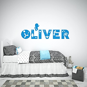 Space Wall Name Decal Custom, Baby Space Theme Nursery, Space Room Decor for Boys, Astronaut Kids Bedroom Decor, Planets Space Theme Bedroom