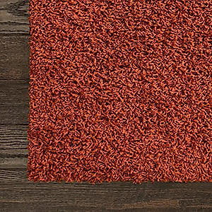 Unique Loom Solid Shag Collection Area Rug (4' 1" x 6' 1", Terracotta)