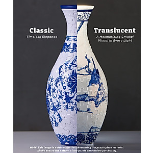 Pintoo 3D Puzzle Vase Unique Flower Vase Made by 160 Curved Plastic Puzzle Pieces House Warming Gift for Flower Arrangements and Home Decoration - [S1033] (Classic, Blooming Season)